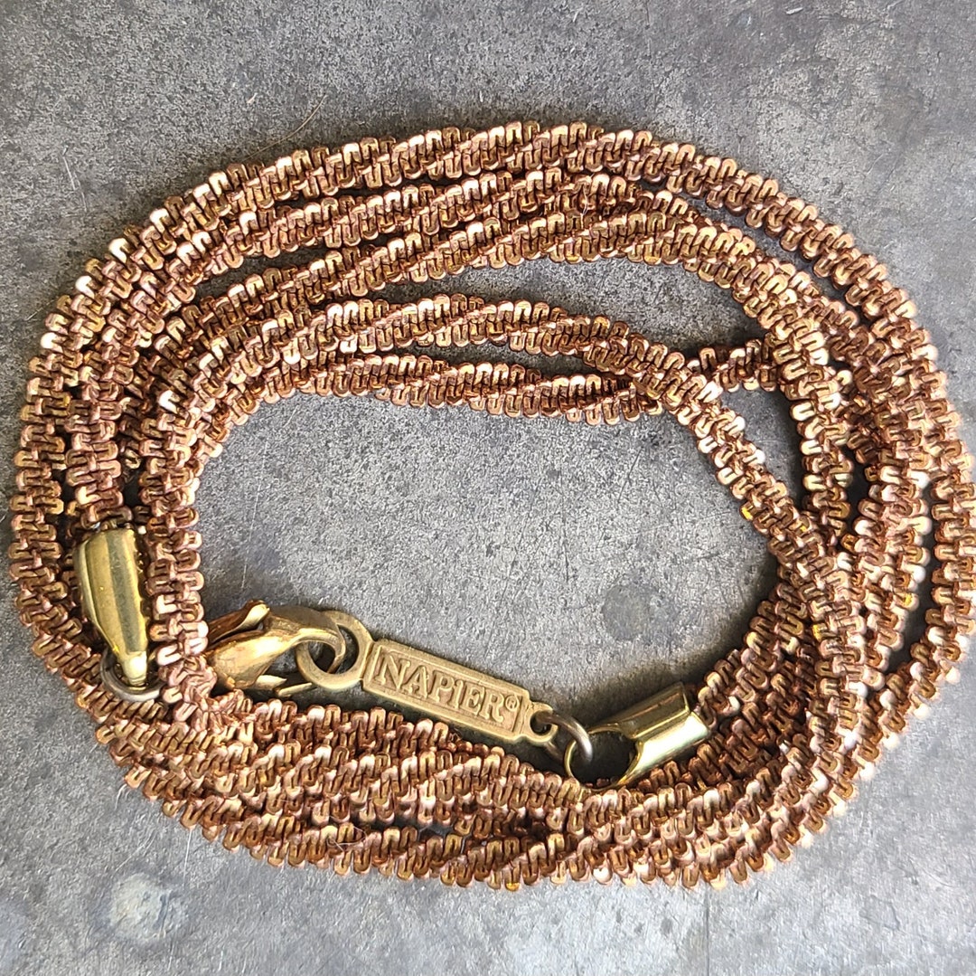 NAPIER Napier Twisted Rope 26 Necklace, Vintage Signed Napier,1996 ...