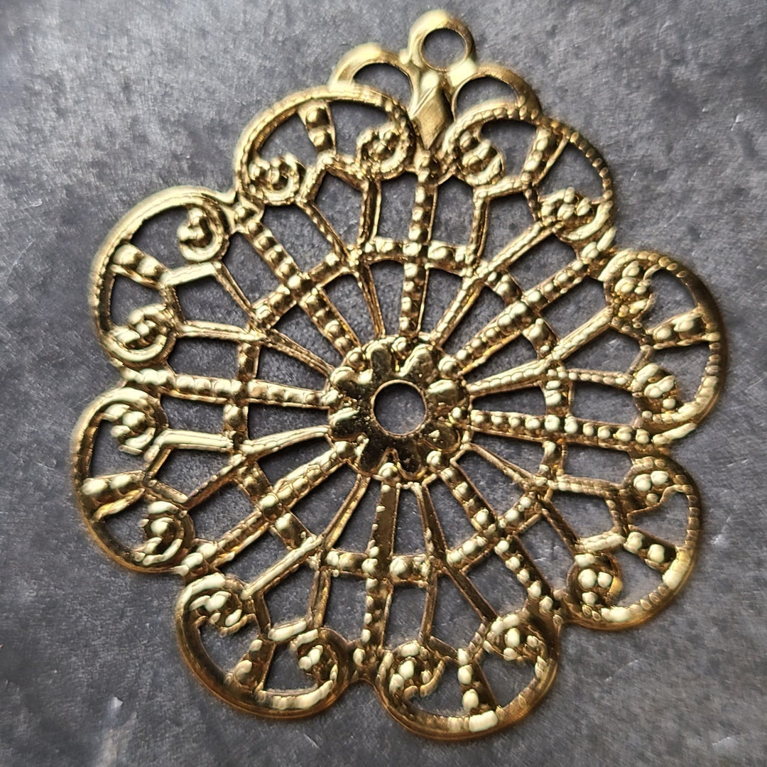 Classic Miriam Haskell Filigree ~ Gold Plated Circular Filigree ...