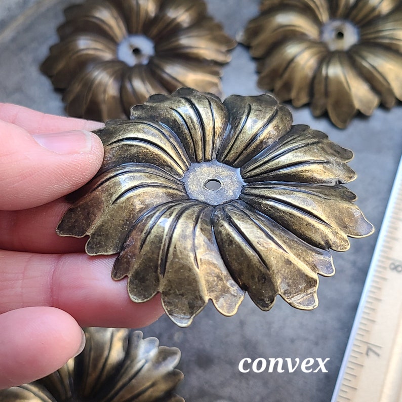 Brass Floral Stamping ~ Vintage Flower ~ Large Brass Component ...