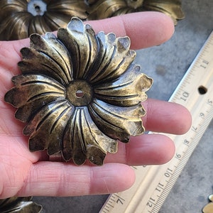 Brass Floral Stamping ~ Vintage Flower ~ Large Brass Component ...