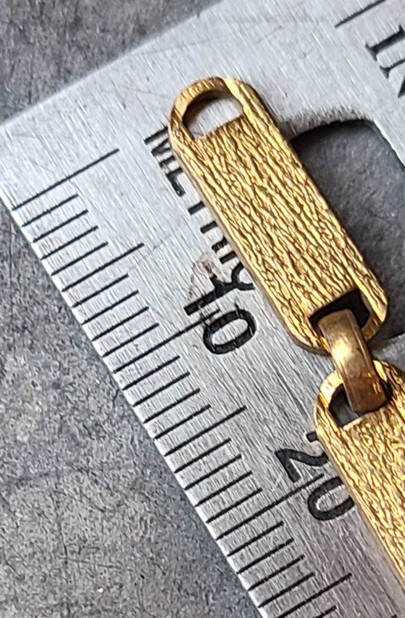 Vintage Brass Flat Bar Chain ~ Textured Bar Chain ~ Gold Plated Chain ...