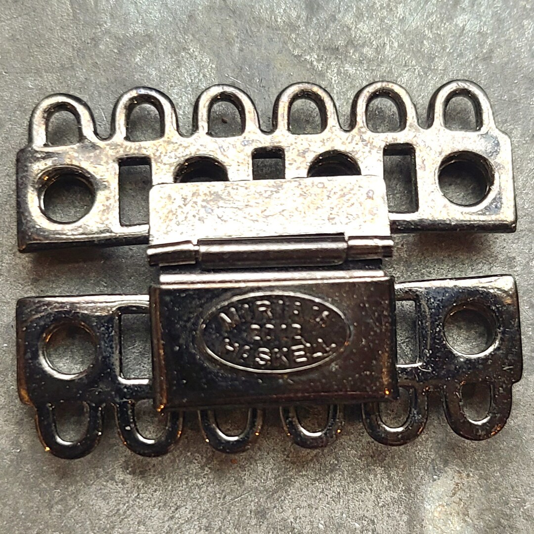Signed Miriam Haskell 2012, 6 Strand Brass Alloy/gunmetal Clasp With ...