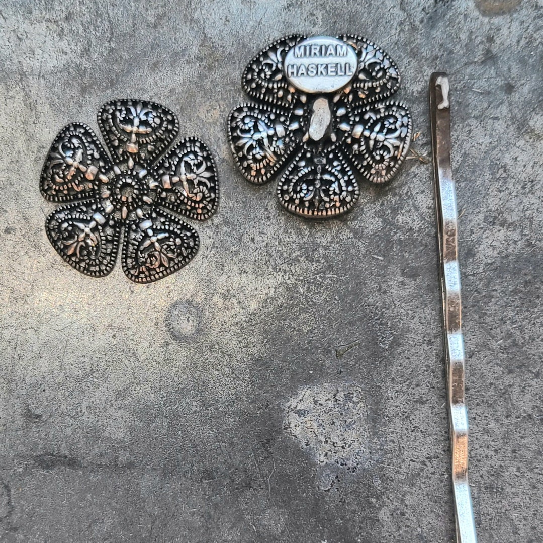 1 Miriam Haskell Bobbi Pin Filigree Barrett ~ Signed Haskell Pieces ...