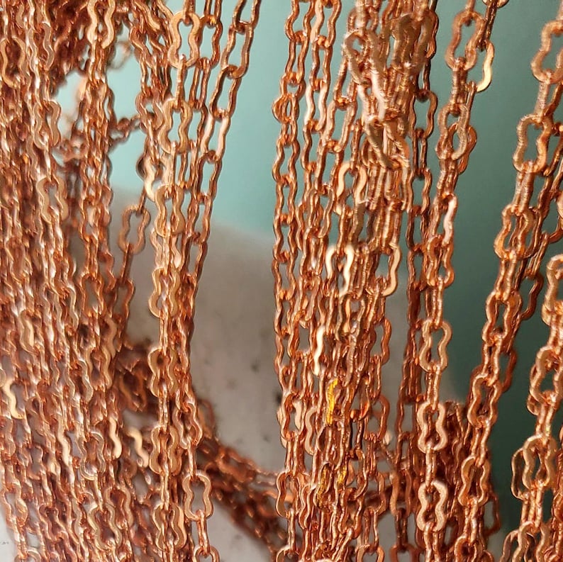 Vintage Copper Chain, Delicate Vintage Soild Bright Copper, Soldered ...