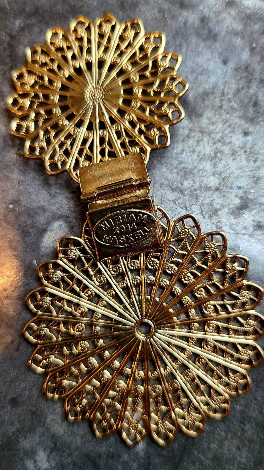 Large Filigree Multistrand Signed Miriam Haskell Clasp ~ Authentic ...