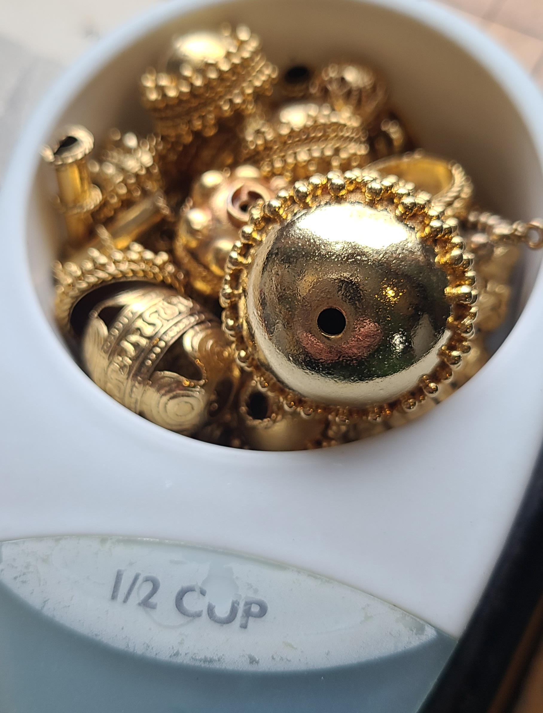 Rescued, Large, Hand Formed Beads From India, Ornate Style, Findings..1 ...