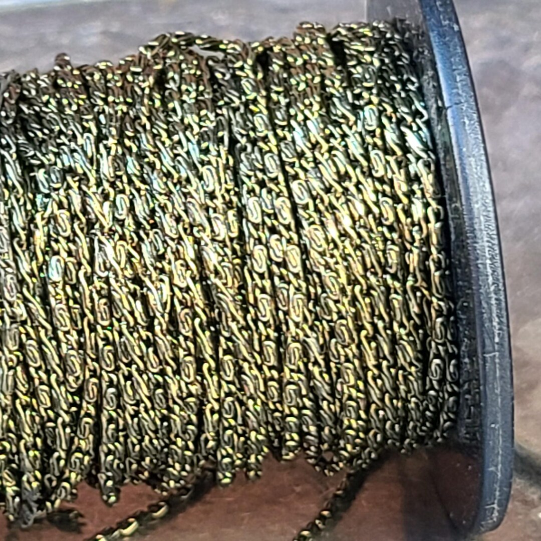 Small but Mighty, Solid Twisted Brass Chain ~ Round Spiral Bronze Color ...