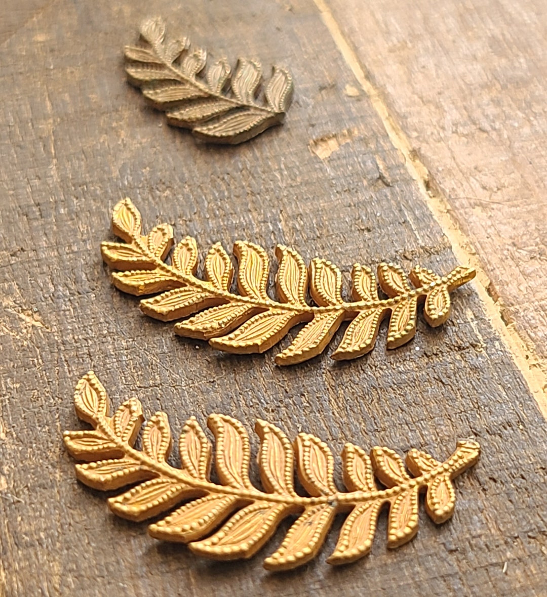 Vintage Brass Leaf Stamping, Heavy Stamping, French Style Heavy Struck ...