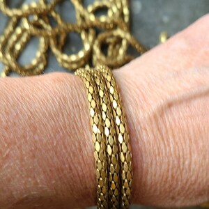 Vintage Brass Snake Chain Mirror Snake Chain Mesh Linked Snake Chain ...
