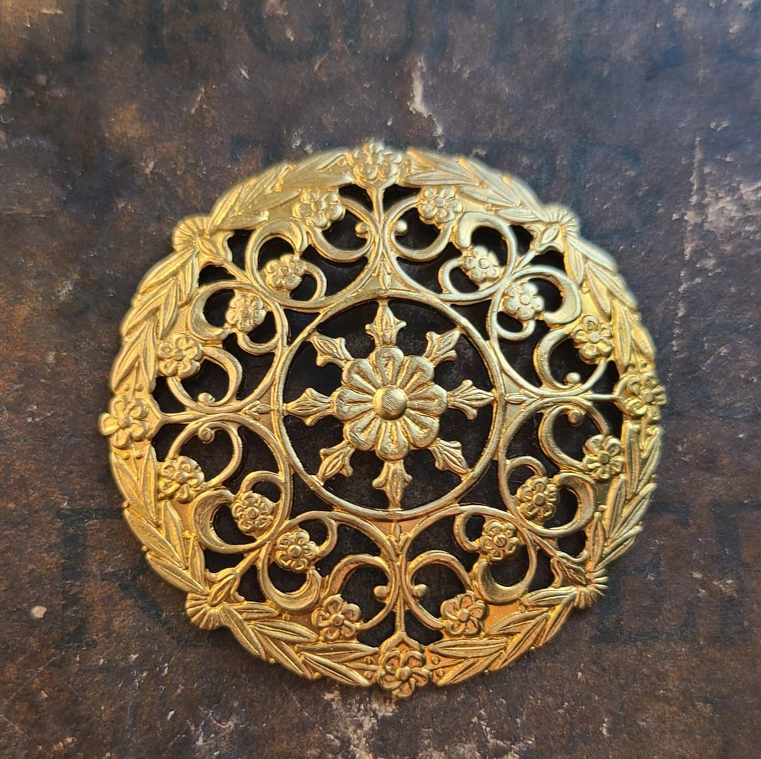 2 Large Ornate Circular Filigree, Old Uncirculated Stock Filigree ...