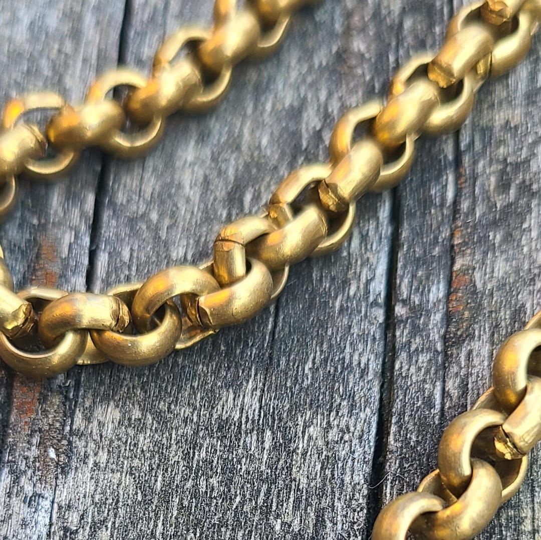 Vintage Brass Rolo Chain ~ Open Link, Rolo Brass Chain ~ Solid Brass ...