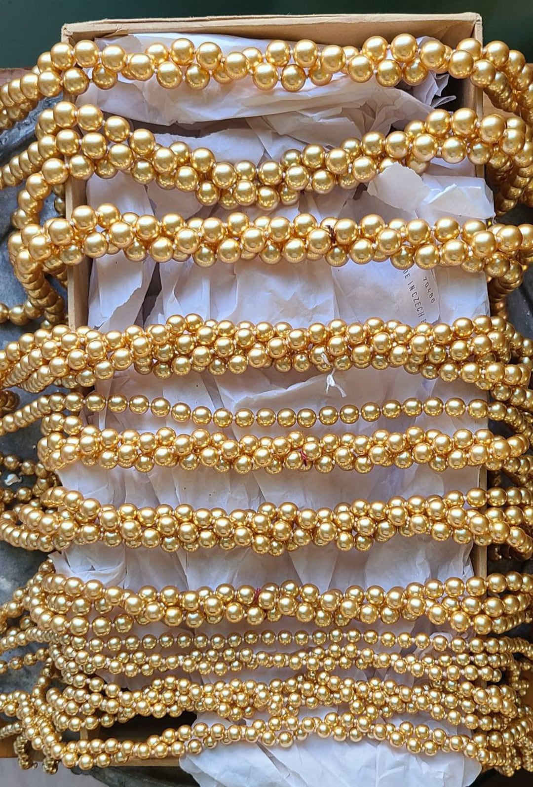 Vintage Glass Faux Pearls~ 1 Strand Hand Knotted Cultura Czech 8mm ...