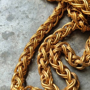 Vintage Gold Braided Wheat Chain ~ Thick 1/2" Goldplated Brass Chain ...