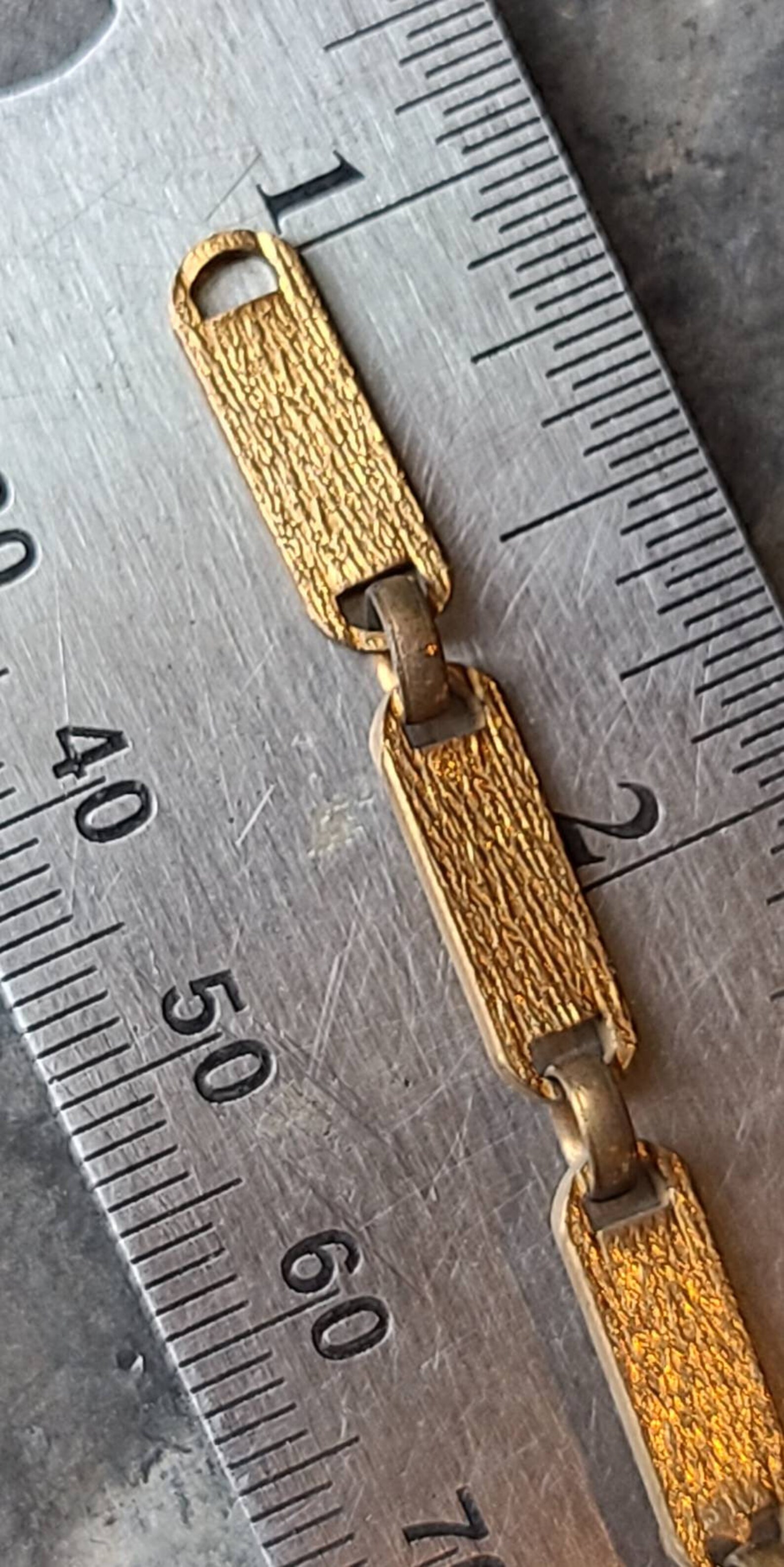 Vintage Brass Flat Bar Chain Textured Bar Chain Aged Brass - Etsy