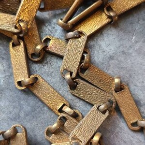 Vintage Brass Flat Bar Chain ~ Textured Bar Chain ~ Aged Gold Plated ...