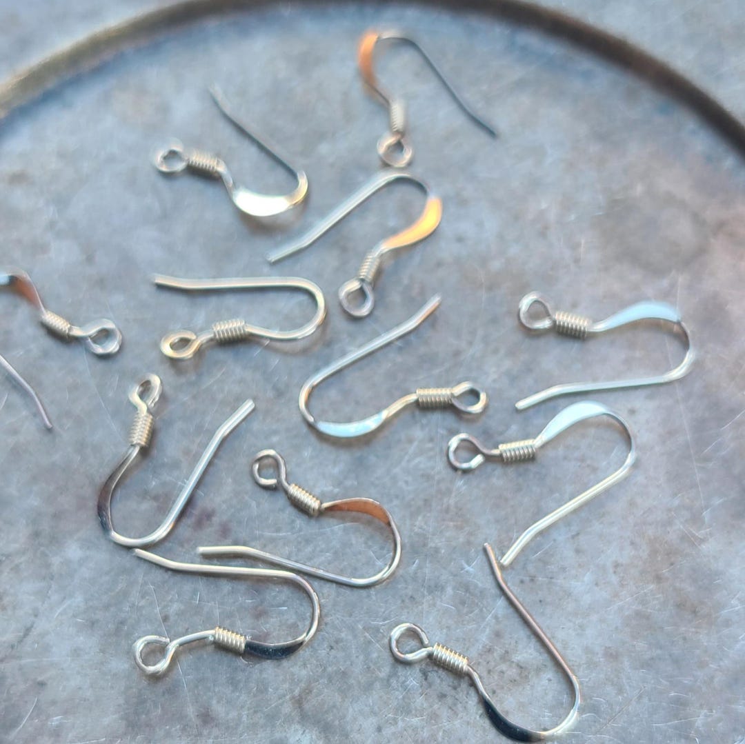 Hammered Rhodium Plated Standard French Ear Wires With Wire Wrap Hooks ...