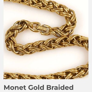 Vintage Gold Braided Wheat Chain ~ Thick 1/2" Goldplated Brass Chain ...