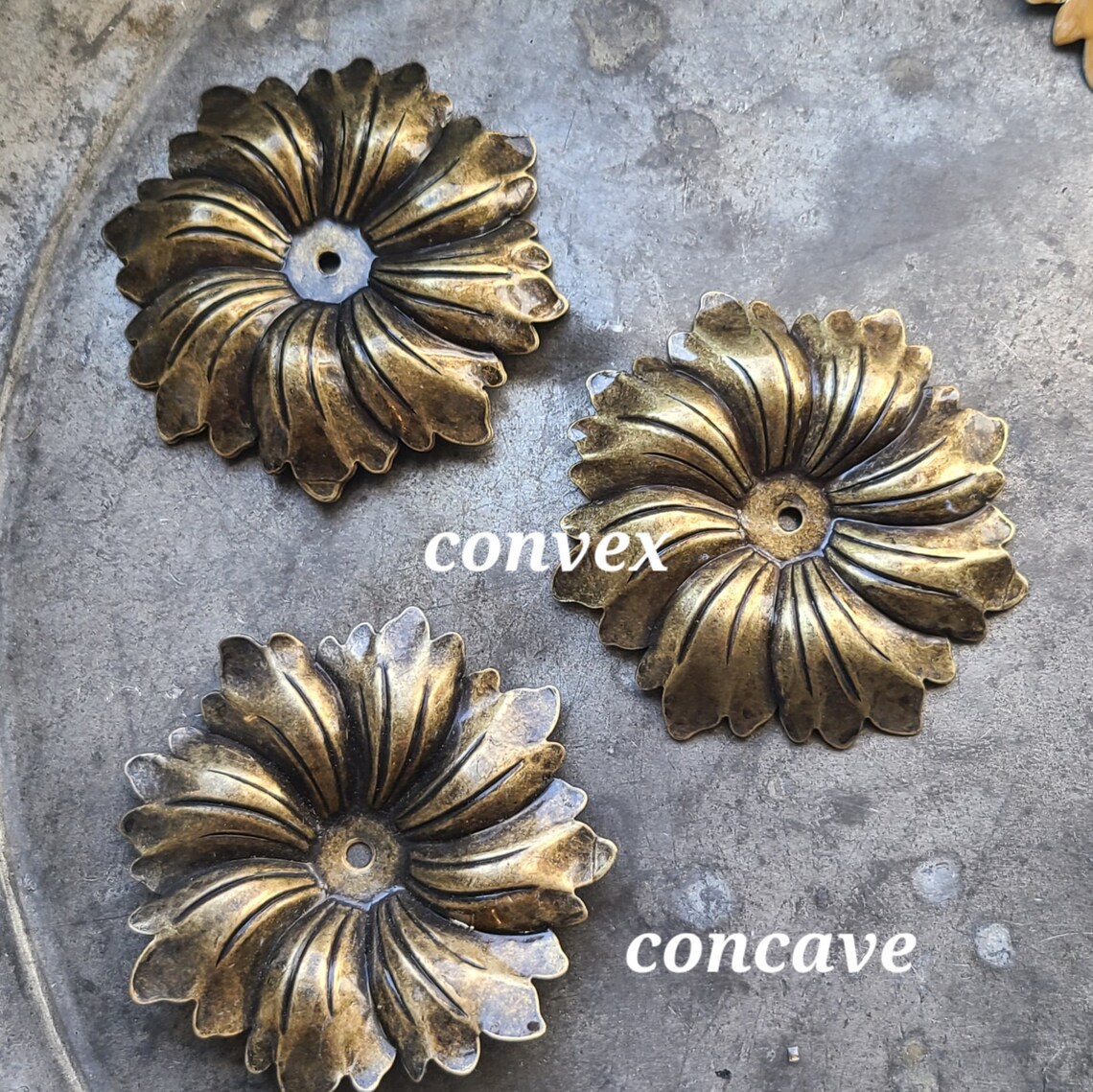 Brass Floral Stamping ~ Vintage Flower ~ Large Brass Component ...