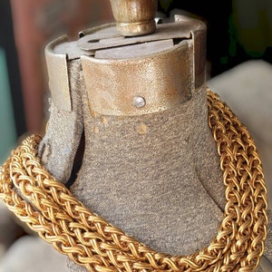 Vintage Gold Braided Wheat Chain ~ Thick 1/2" Goldplated Brass Chain ...