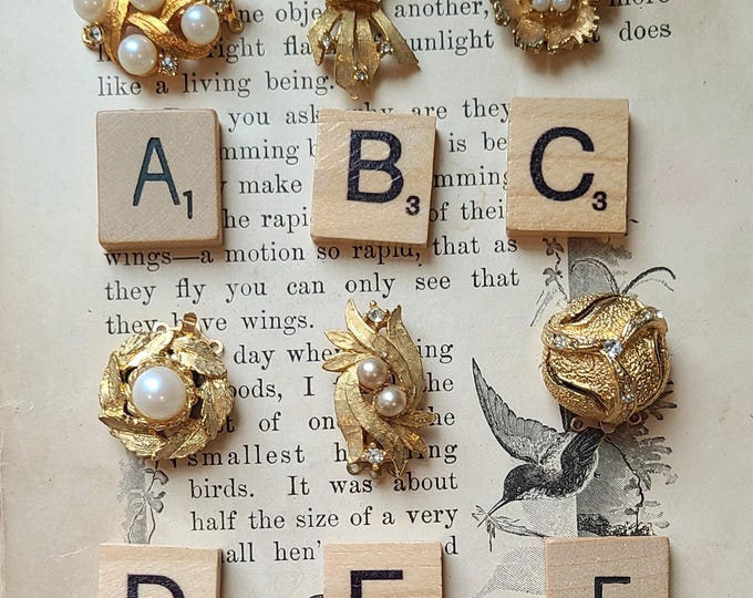 Classic Vintage Gold and Pearl Round Box Clasp, Adorable Double Strand ...