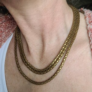 Vintage Brass Snake Chain Mirror Snake Chain Mesh Linked Snake Chain ...