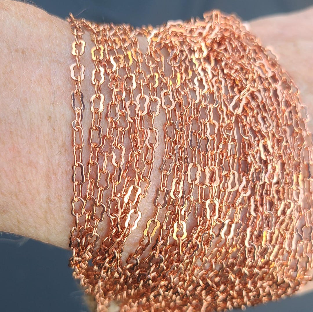 Vintage Copper Chain, Vintage Stock, Delicate Vintage Soild Bright ...