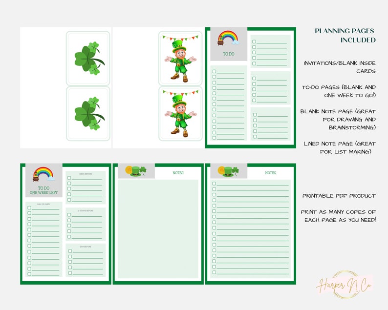 Printable St. Patrick's Day Party Planner and Decorations - Etsy