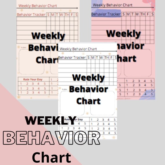 Weekly Behavior Chart Tracker Journal Stress-reducer Tracker | Etsy