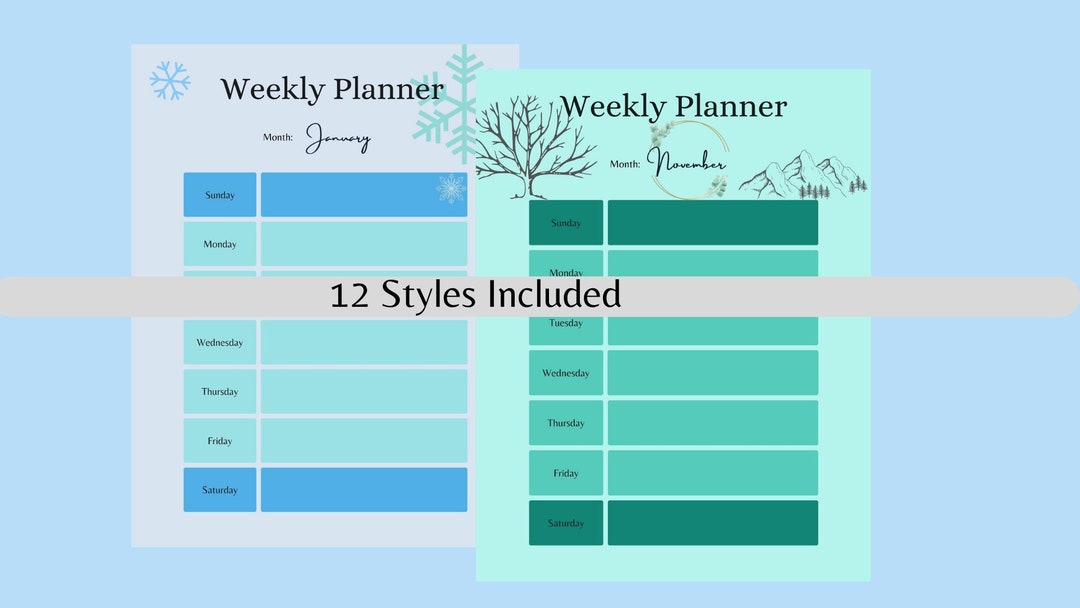 Printable Weekly Planner. Custom Template for Every Month - Etsy