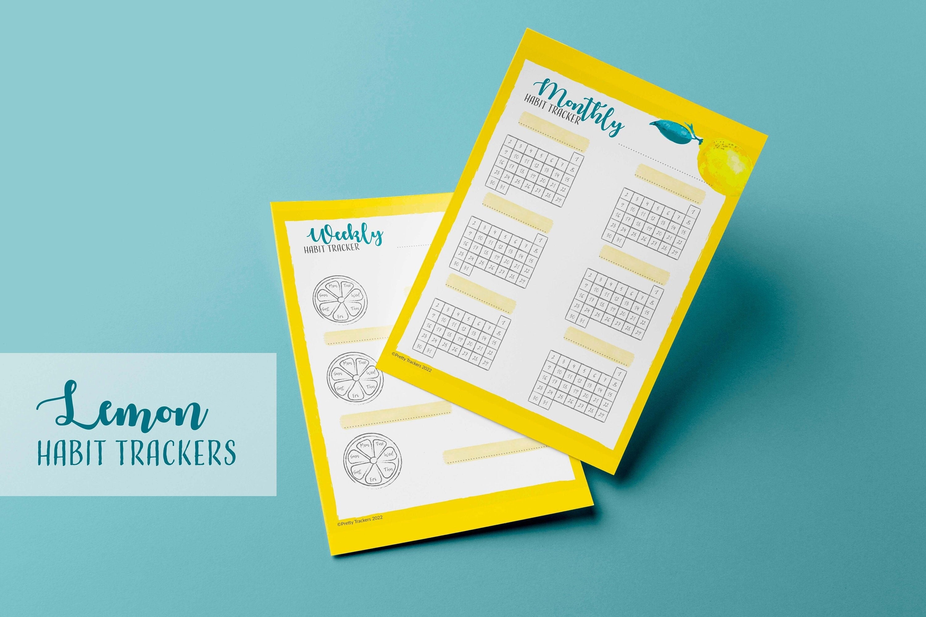 Lemon Habit Tracker for BUJO Bullet Journal Printable - Etsy