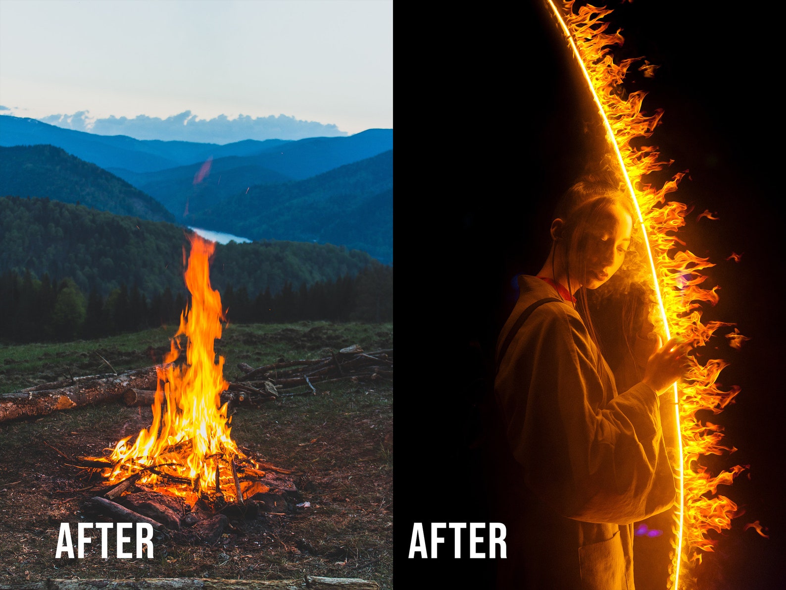 92 Fire Overlays, Realistic Fire, Fire Green - Etsy