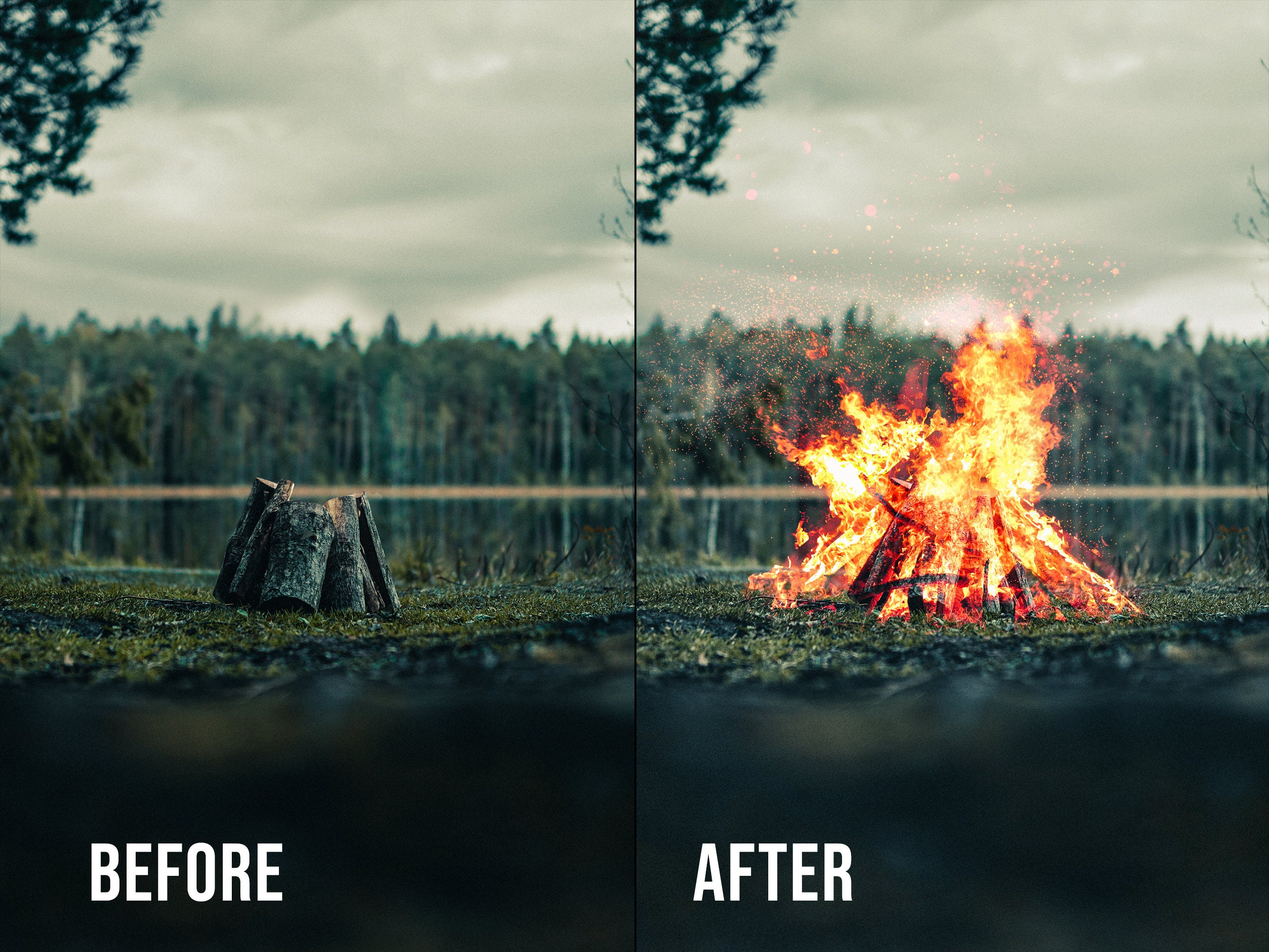 92 Fire Overlays, Realistic Fire, Fire Green - Etsy