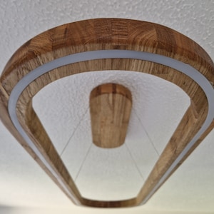 Oak Wood Modern Ceiling Led Light, Handcrafted Alexa Integrated Direct ...