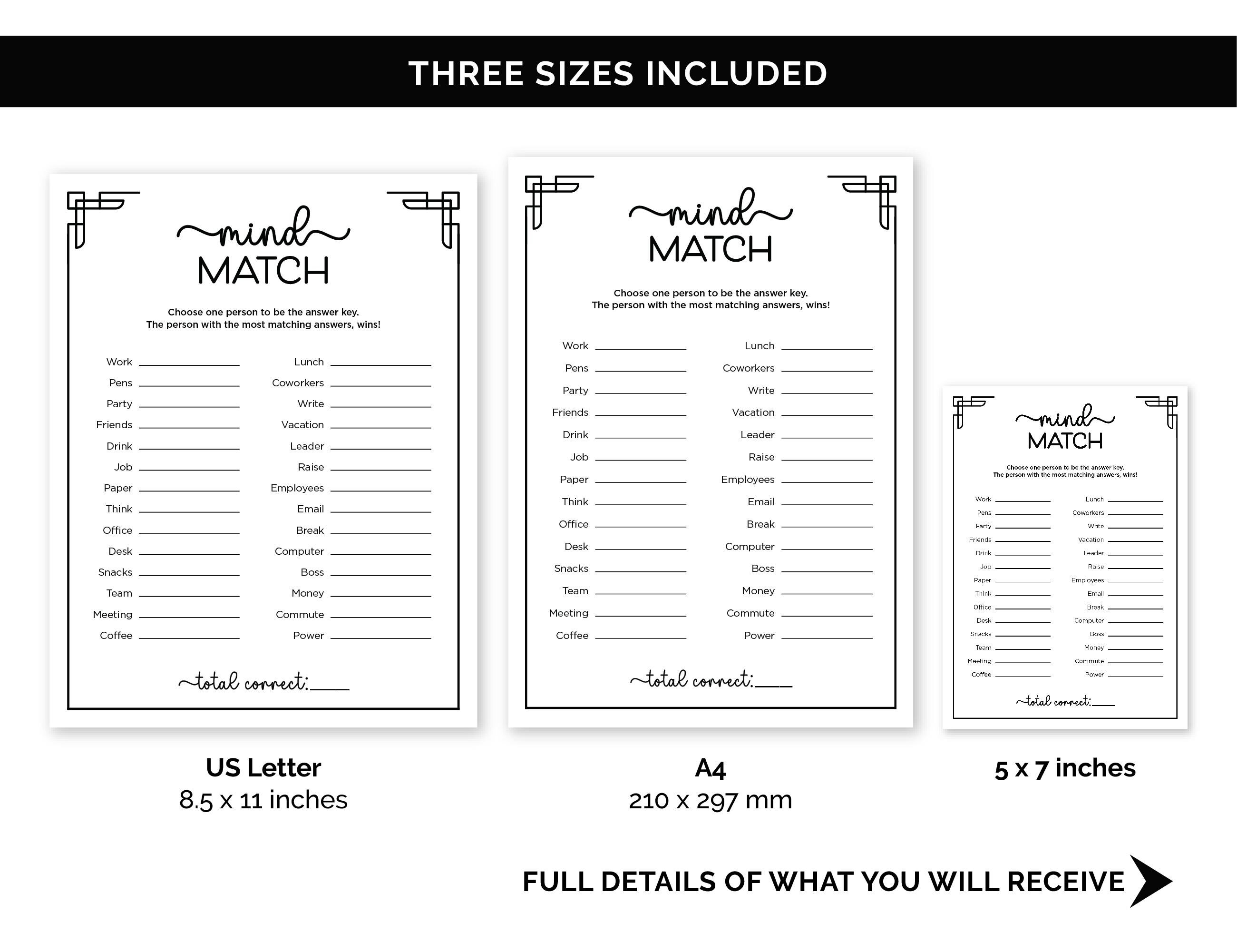 Office Mind Match Game, Printable Finish the Phrase Game for an Office ...