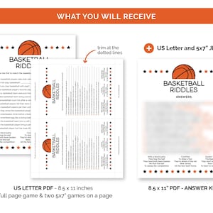Basketball Riddles, Printable Riddle Me This Game for a Basketball Team ...