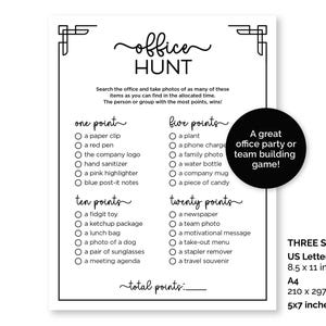 Office Scavenger Hunt, Printable Photo Scavenger Hunt for an Office ...