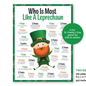 Who is Most Like A Leprechaun, Printable St. Patricks Day Game for ...