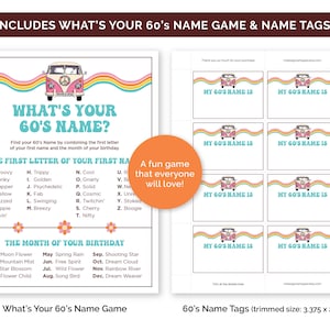 60s Party Games, Printable Games Bundle for a 60s Theme Party, Back to ...