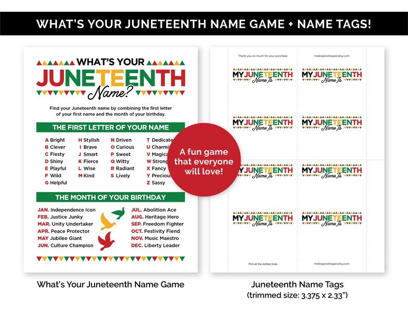 Juneteenth Games, Printable Game Bundle for Family or Classroom ...