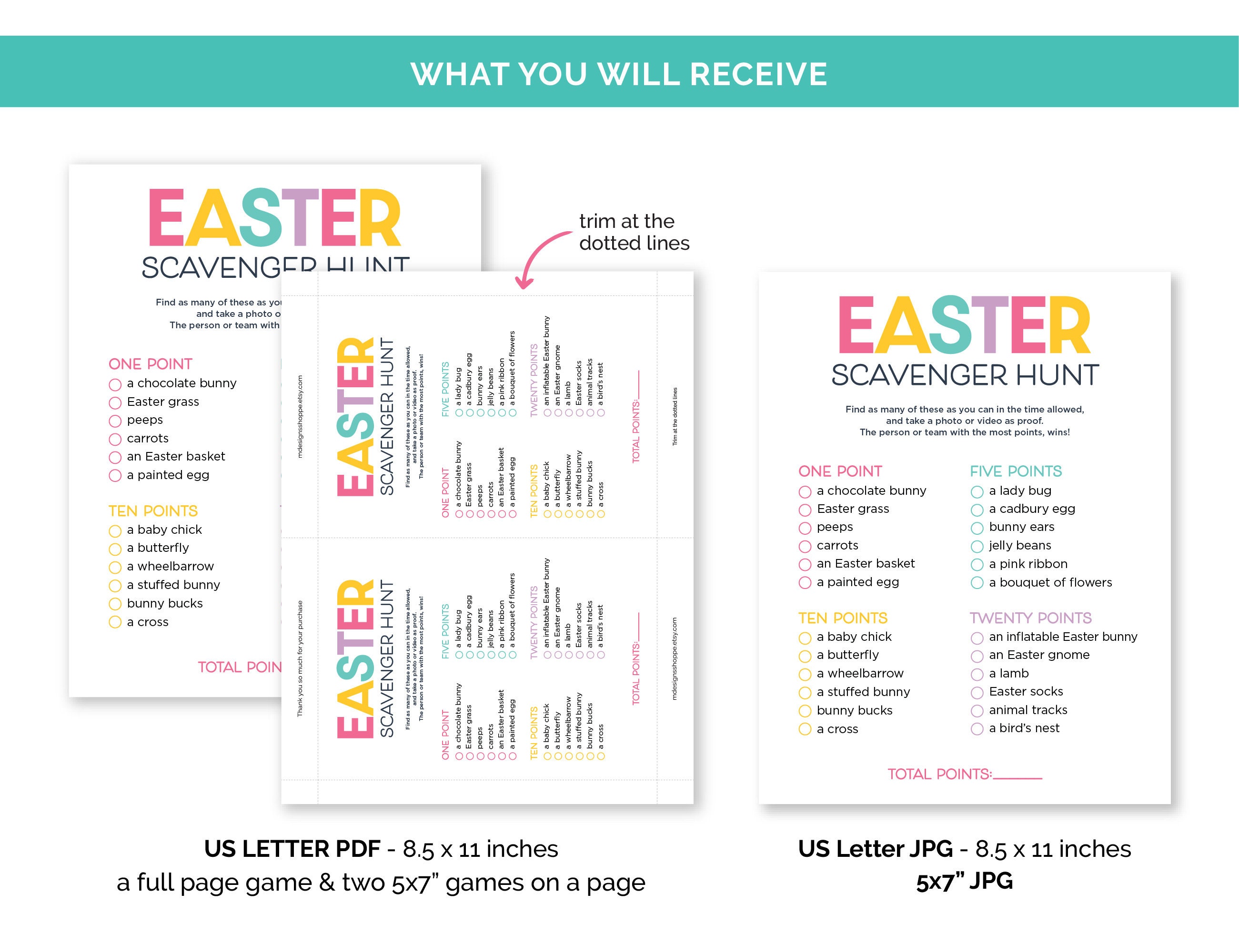 Easter Photo Scavenger Hunt, Printable Easter Party Game for Kids ...