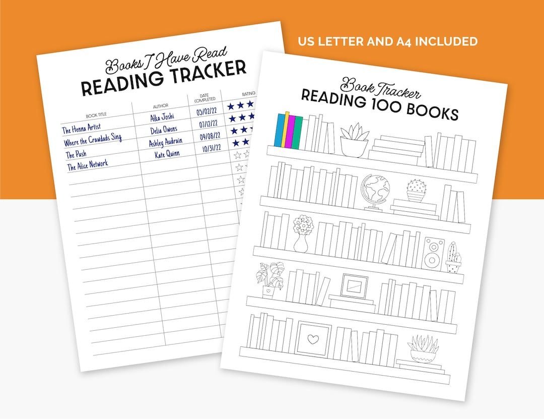 Reading Tracker and Book Tracker Printable Bundle, 100 Books Challenge ...