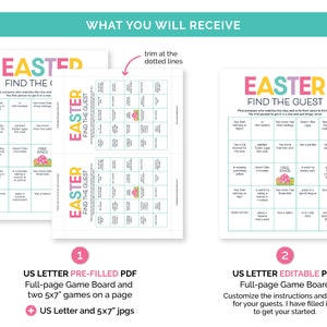 Editable Easter Find the Guest Bingo, Icebreaker Game for an Easter ...