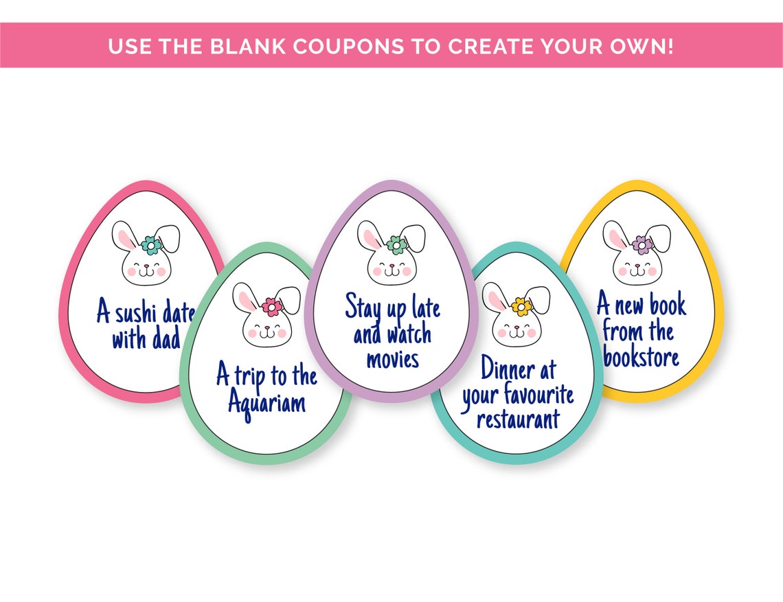 Easter Egg Tokens, Printable Easter Egg Coupons for Kids, Easter Egg ...