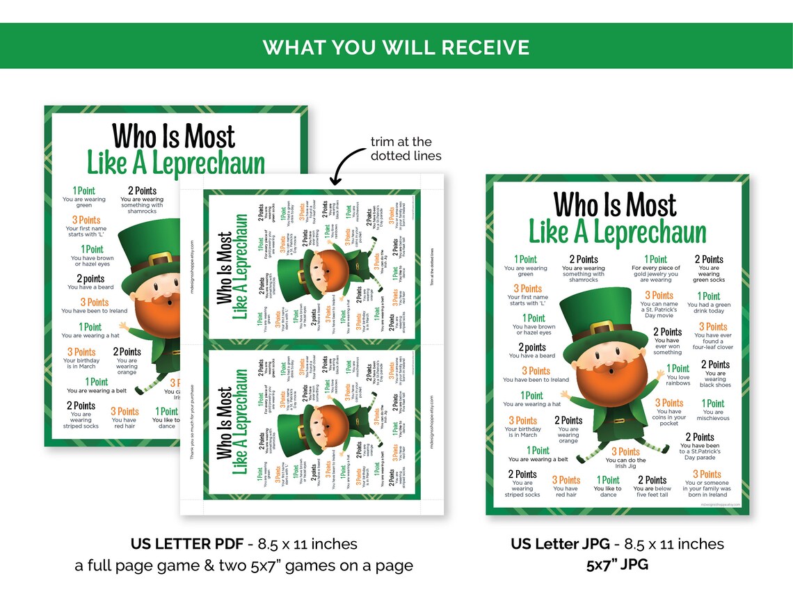 Who is Most Like A Leprechaun, Printable St. Patricks Day Game for ...