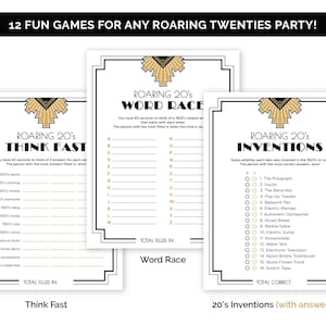 1920s Party Games, Printable Games Bundle for a Roaring Twenties Party ...