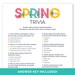 Spring Trivia Game, Printable Spring Quiz With Answers for a Family ...