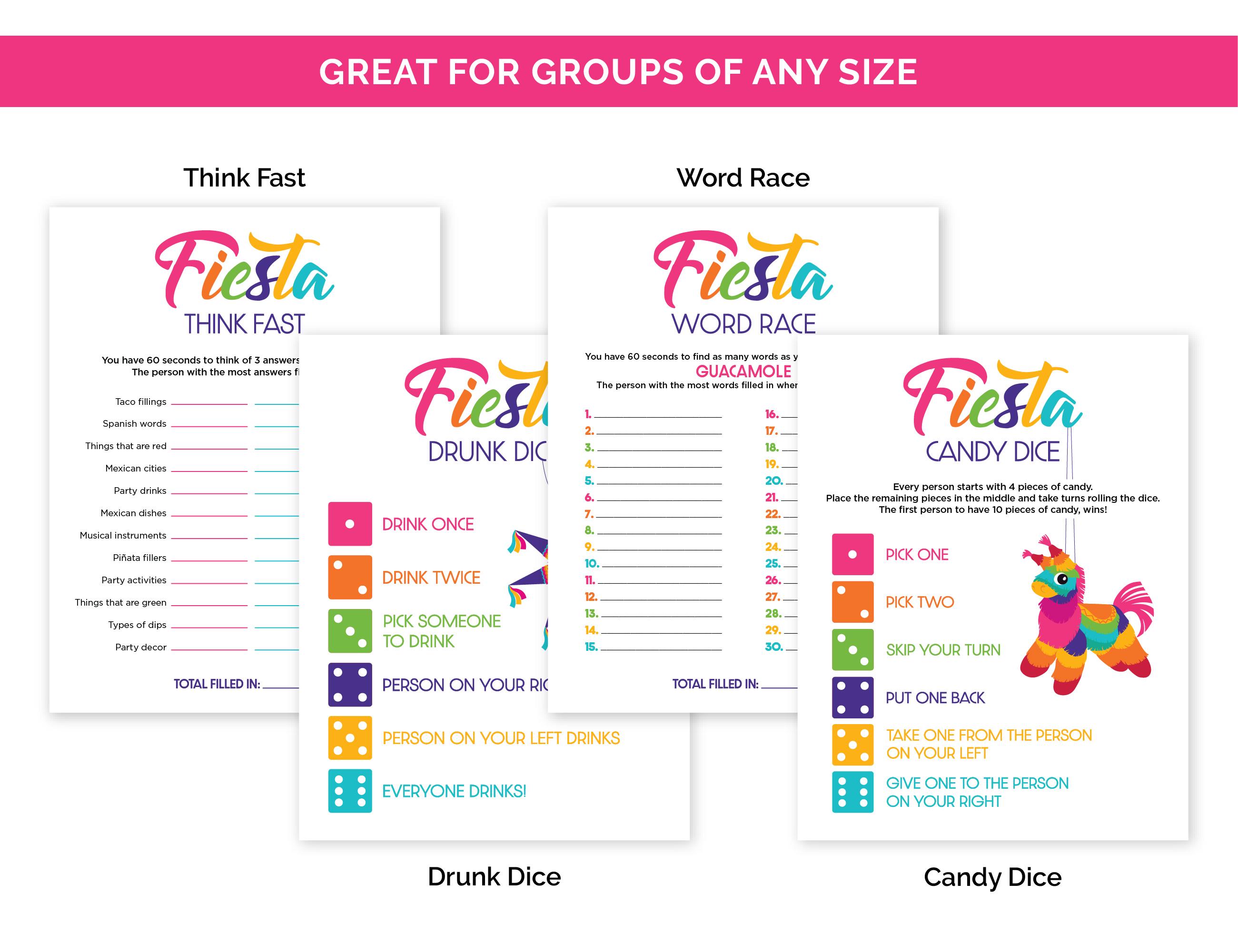 Fiesta Games Bundle, Printable Mexican Party Games for a Fiesta ...