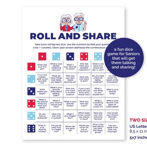 Senior Roll & Share, Talk Dice Game for Senior Citizens, Icebreaker ...