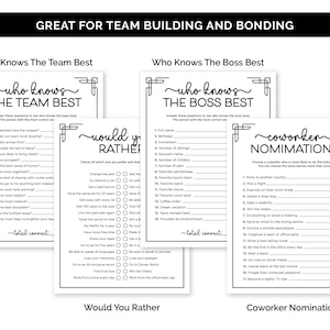 Office Party Games, Printable Games for a Team Building Event, Employee ...