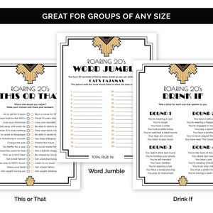 1920s Party Games, Printable Games Bundle for a Roaring Twenties Party ...